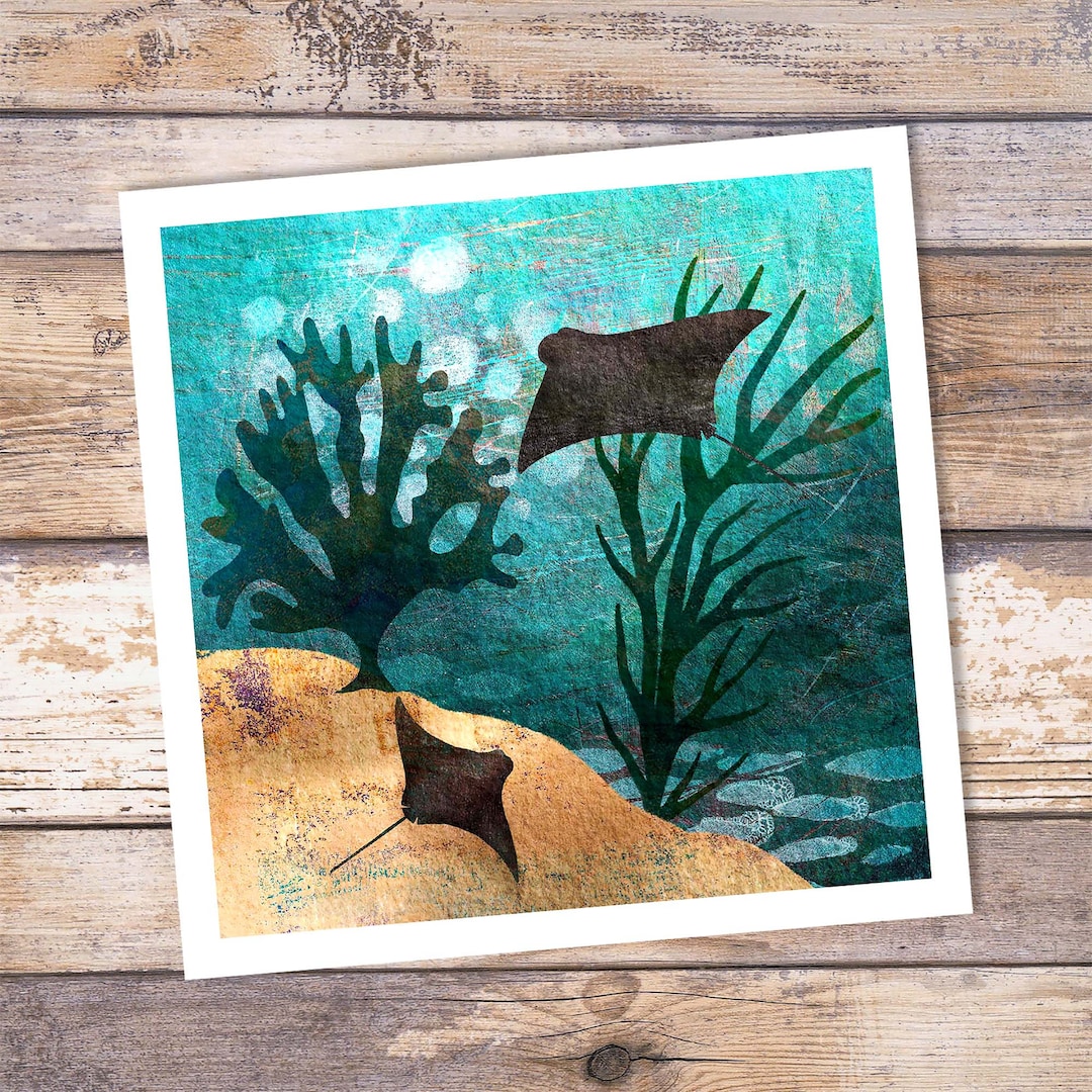 Ocean Rays ART PRINT, 8x8/12x12, Signed Giclée Print, Tropical Marine ...