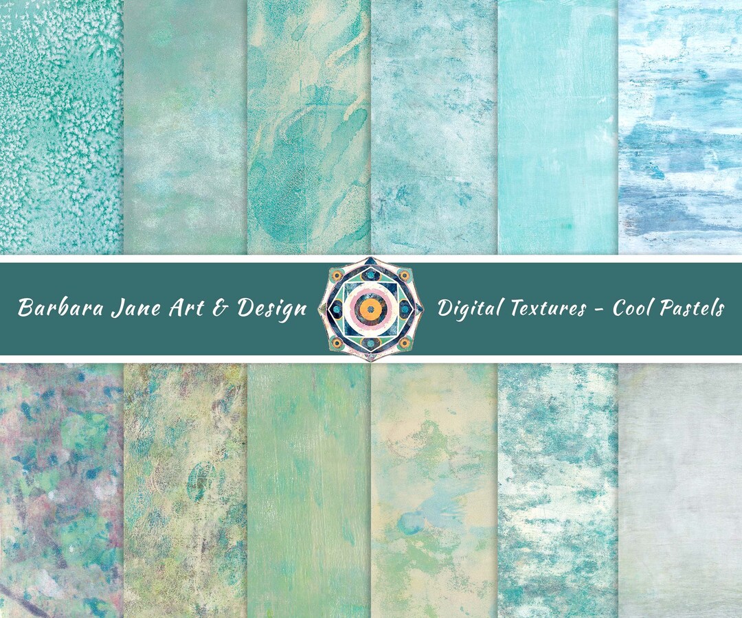 12 Digital Textures - Cool Pastel Printable Collage Papers ...