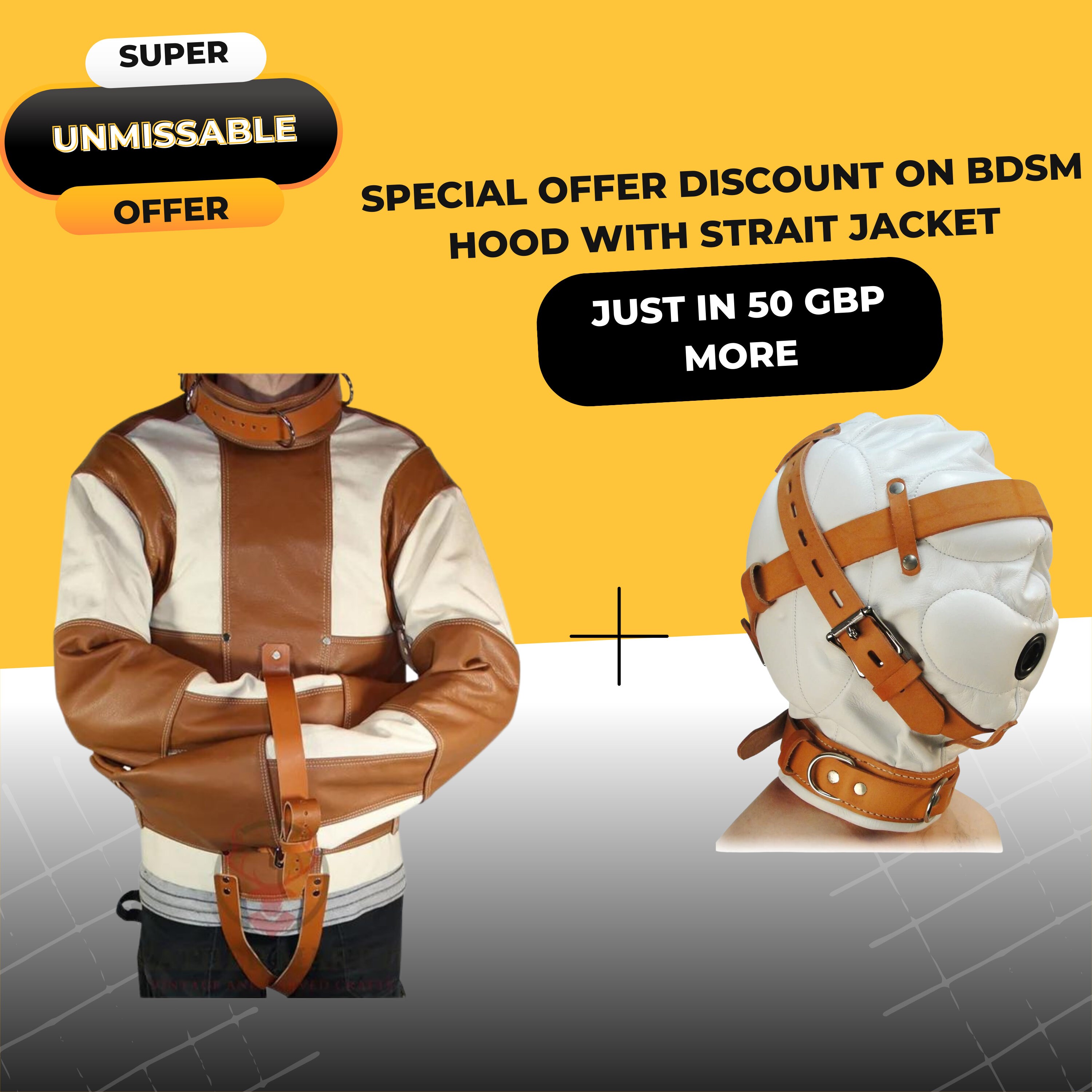 100% Genuine Leather Exclusive Restraint Strait Jacket BDSM Roleplay ...