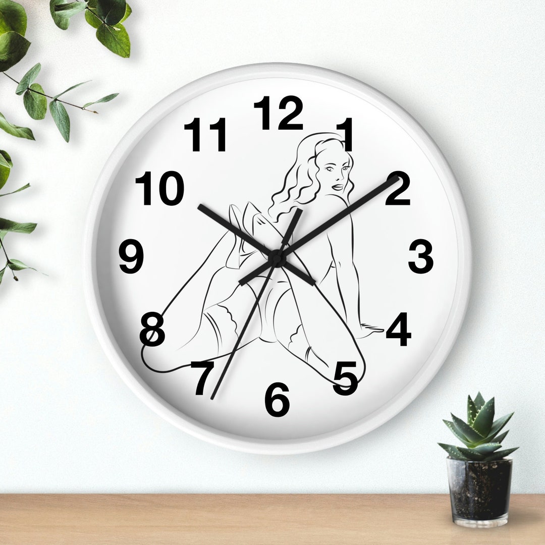 Pin-up Girl, Wall Clock, Wall Decor, Home & Living - Etsy