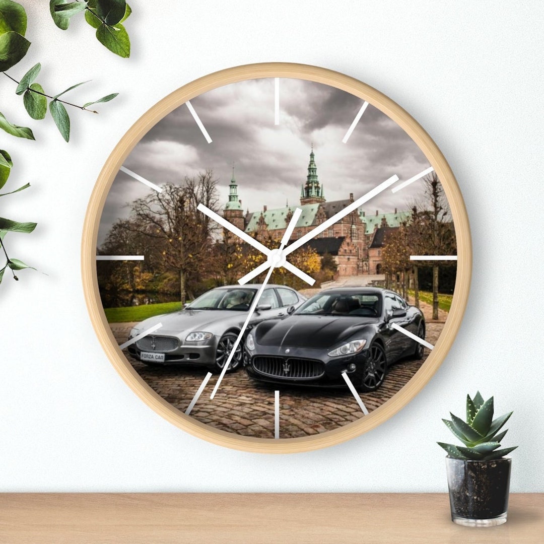 Maserati, Wall Clock, Wall Decor, Home & Living, Wall Hangings - Etsy