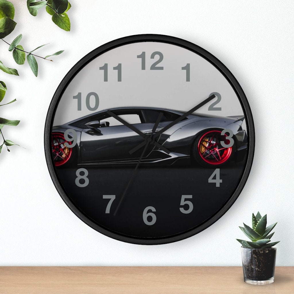 Lamborghini, Wall Clock, Wall Decor, Home & Living, Wall Hangings - Etsy