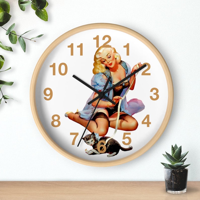40s Pin-up Girl, Wall Clock, 40s Nostalgia, 40s Gift, Wall Decor, Home ...