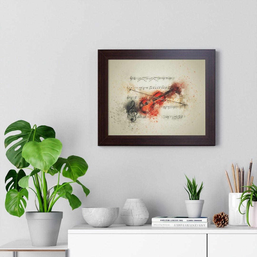Violin Music, Framed Horizontal Poster, Home & Living, Home Decor, Wall ...