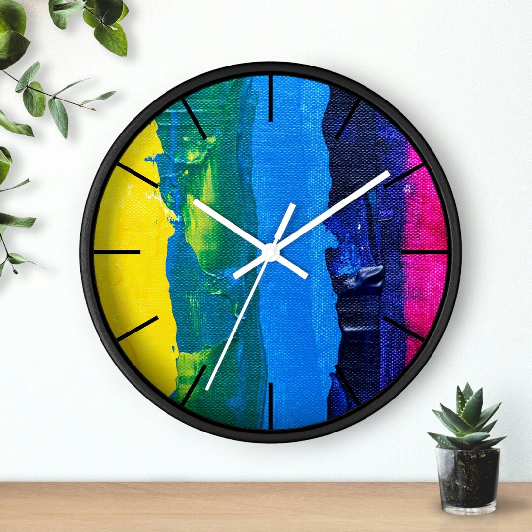 Colorful, Wall Clock, Wall Decor, Home & Living, Wall Hangings - Etsy