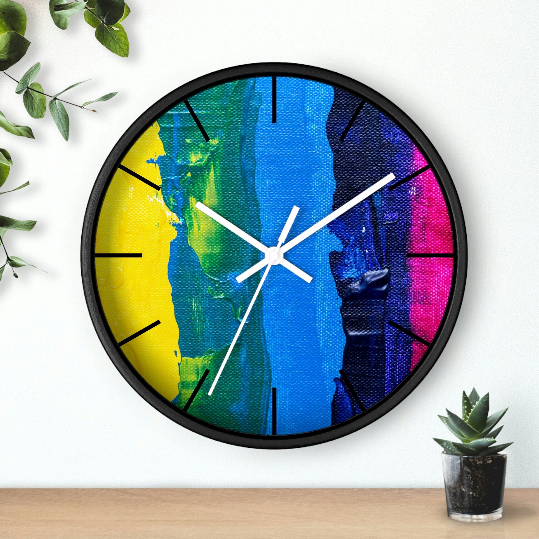 Colorful, Wall Clock, Wall Decor, Home & Living, Wall Hangings - Etsy