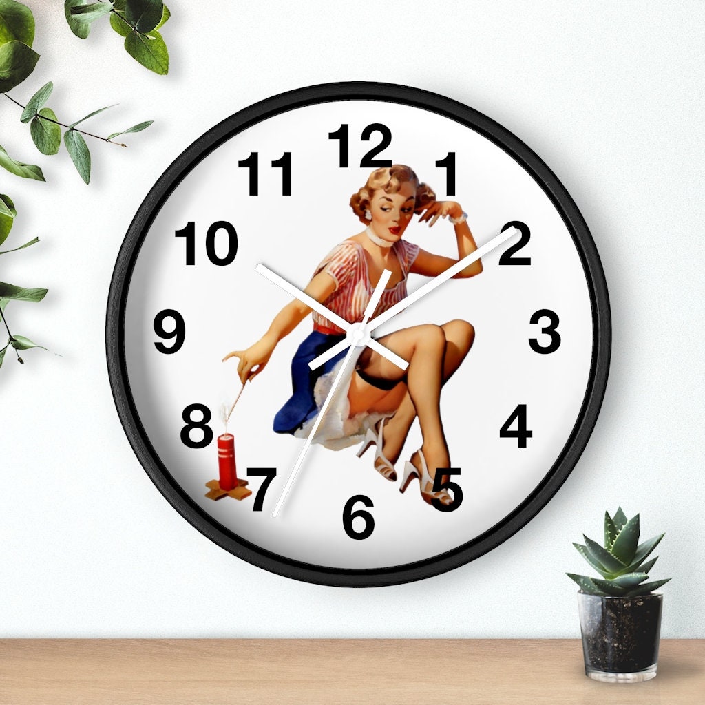 40s Pin-up Girl, Wall Clock, 40s Nostalgia, 40s Gift, Wall Decor, Home ...