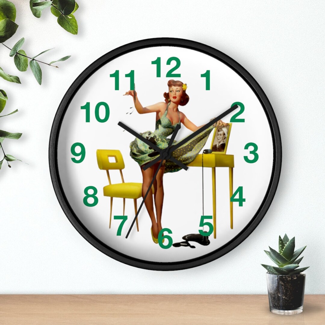 40s Pin-up Girl, Wall Clock, 40s Nostalgia, 40s Gift, Wall Decor, Home ...