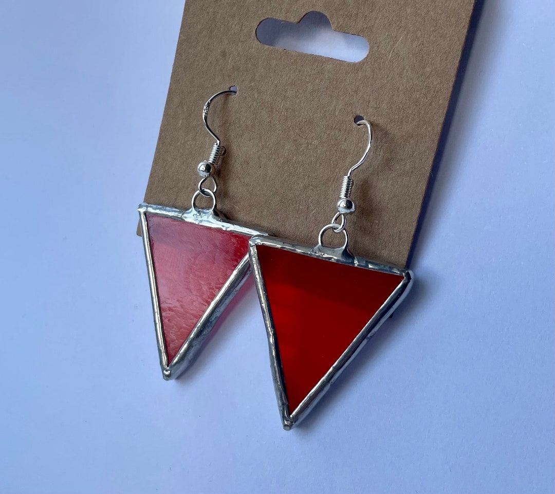 Triangle Stained Glass Earrings - Etsy
