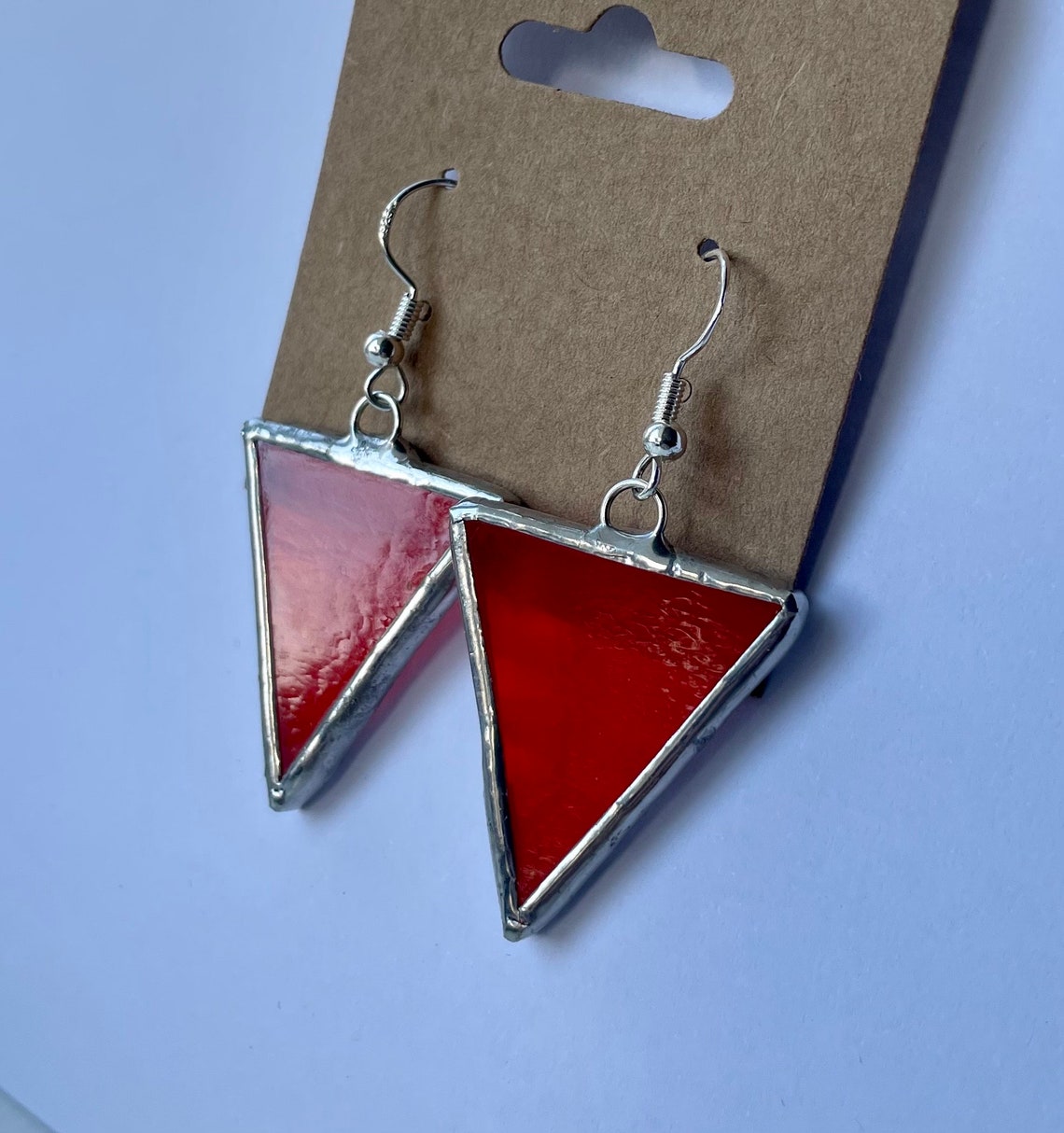 Triangle Stained Glass Earrings - Etsy