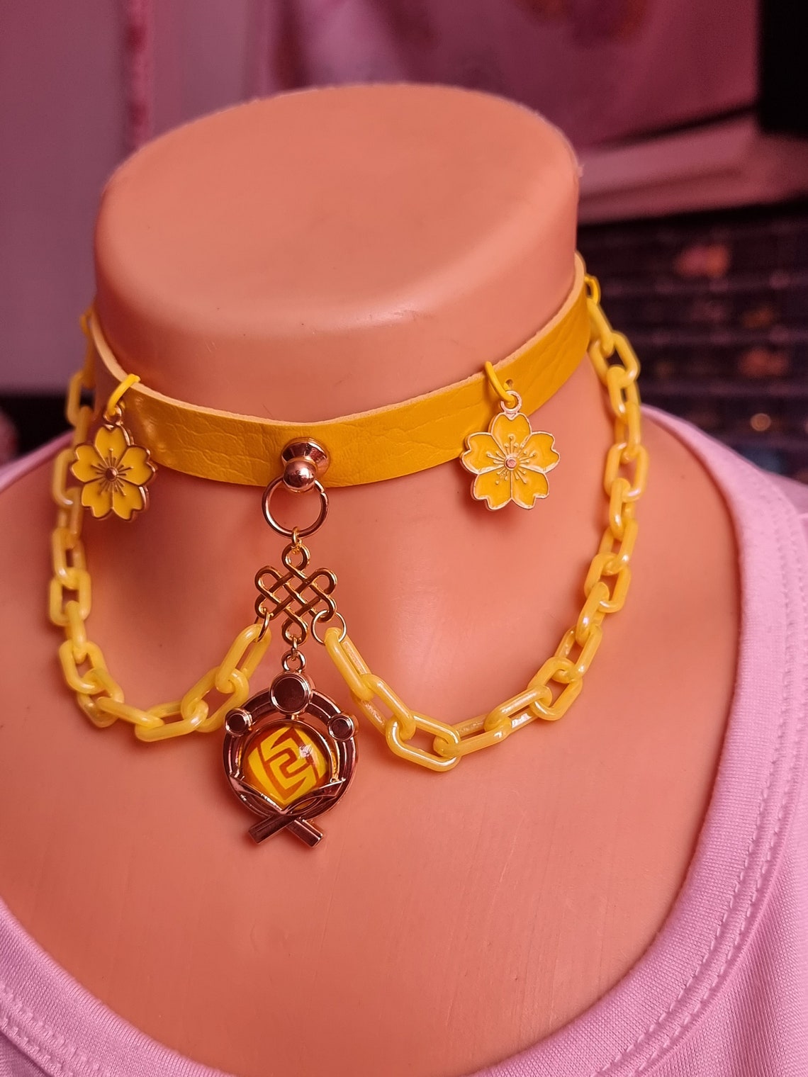 Geo Choker Gorou Itto Genshin Impact Inspired Vision Inazuma - Etsy