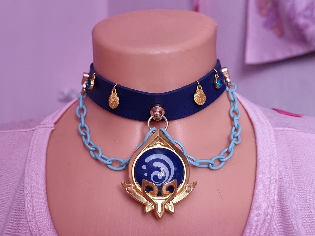 Hydro Inspired Genshin Impact Sumeru Vision Glow Choker Water Drop ...