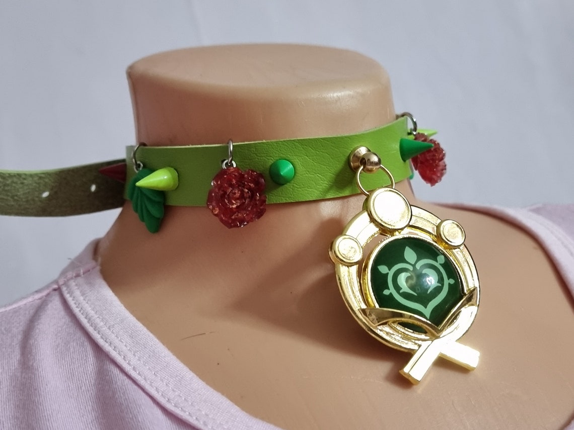 Inazuma Dendro Choker Genshin Inspired Green Glow Vision - Etsy