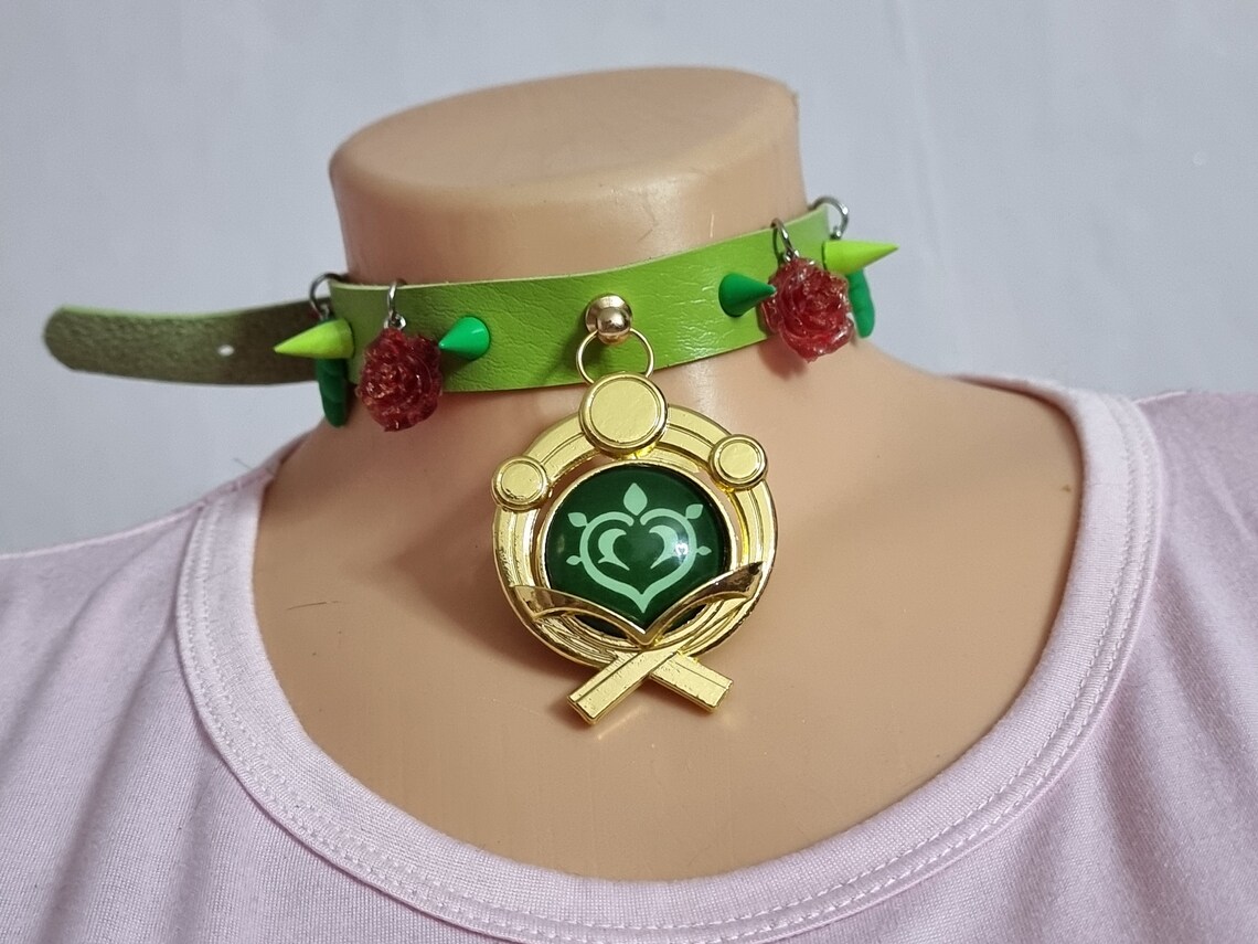 Inazuma Dendro Choker Genshin Inspired Green Glow Vision - Etsy