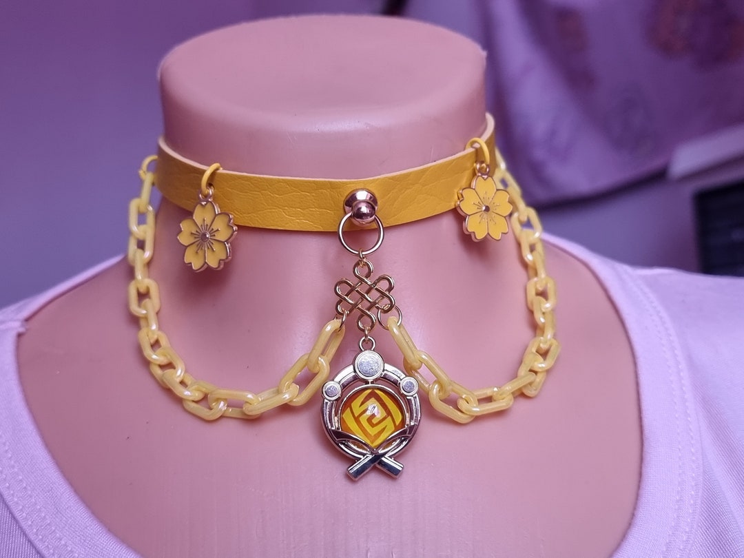 Geo Choker Gorou Itto Genshin Impact Inspired Vision Inazuma Sakura ...