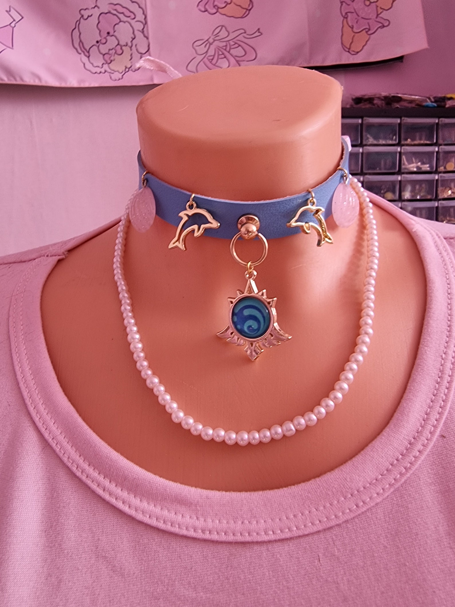 Hydro Choker Kokomi Genshin Impact Inspired Glowing Collar - Etsy