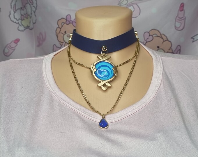 Fontaine Hydro Vision Furina Inspired Choker Collar Elegance Aristocratic Harajuku Cosplay Prop ...