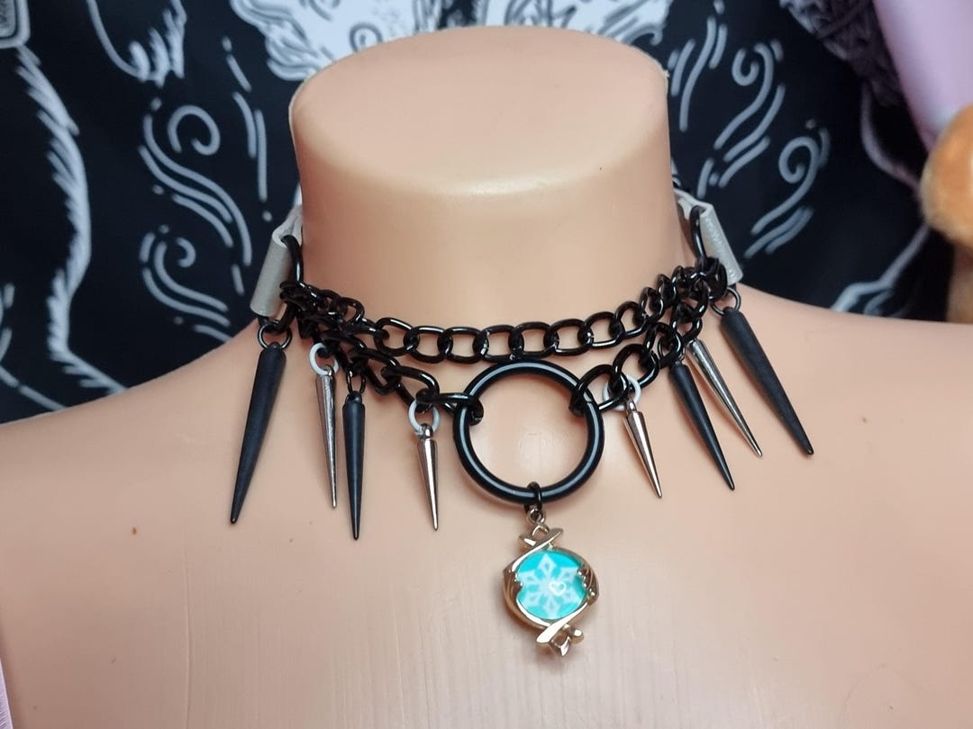 Wriothesley Inspired Cryo Fontaine Choker Punk Harajuku Fashion Genshin ...