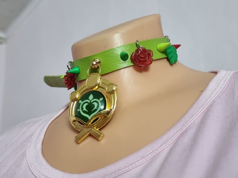 Inazuma Dendro Choker Genshin Inspired Green Glow Vision - Etsy