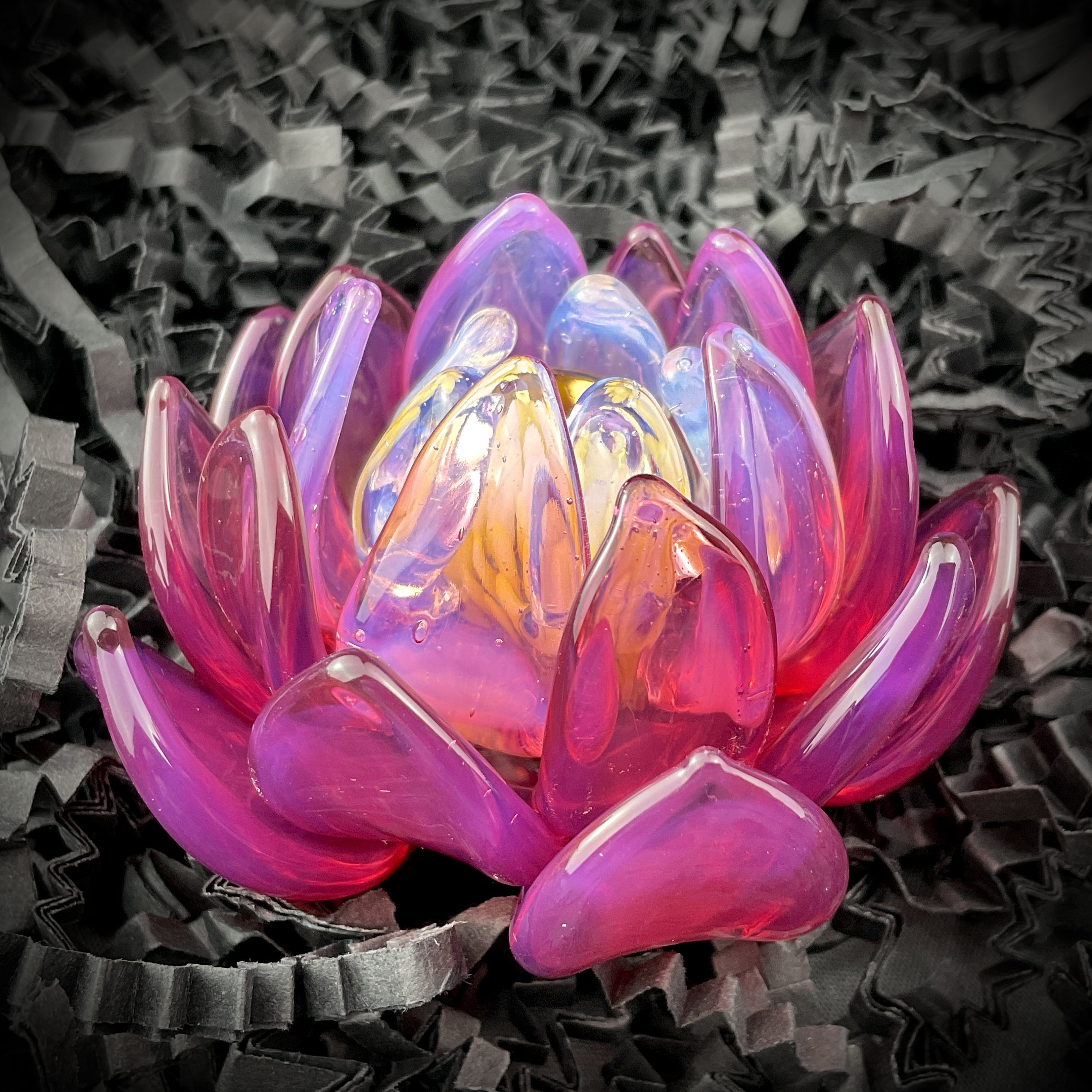 Blown Glass Lotus Flower Sculpture Handmade Japanese - Etsy