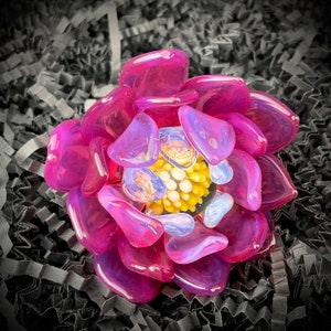 Blown Glass Lotus Flower Sculpture - Handmade Japanese Inspired Art for ...