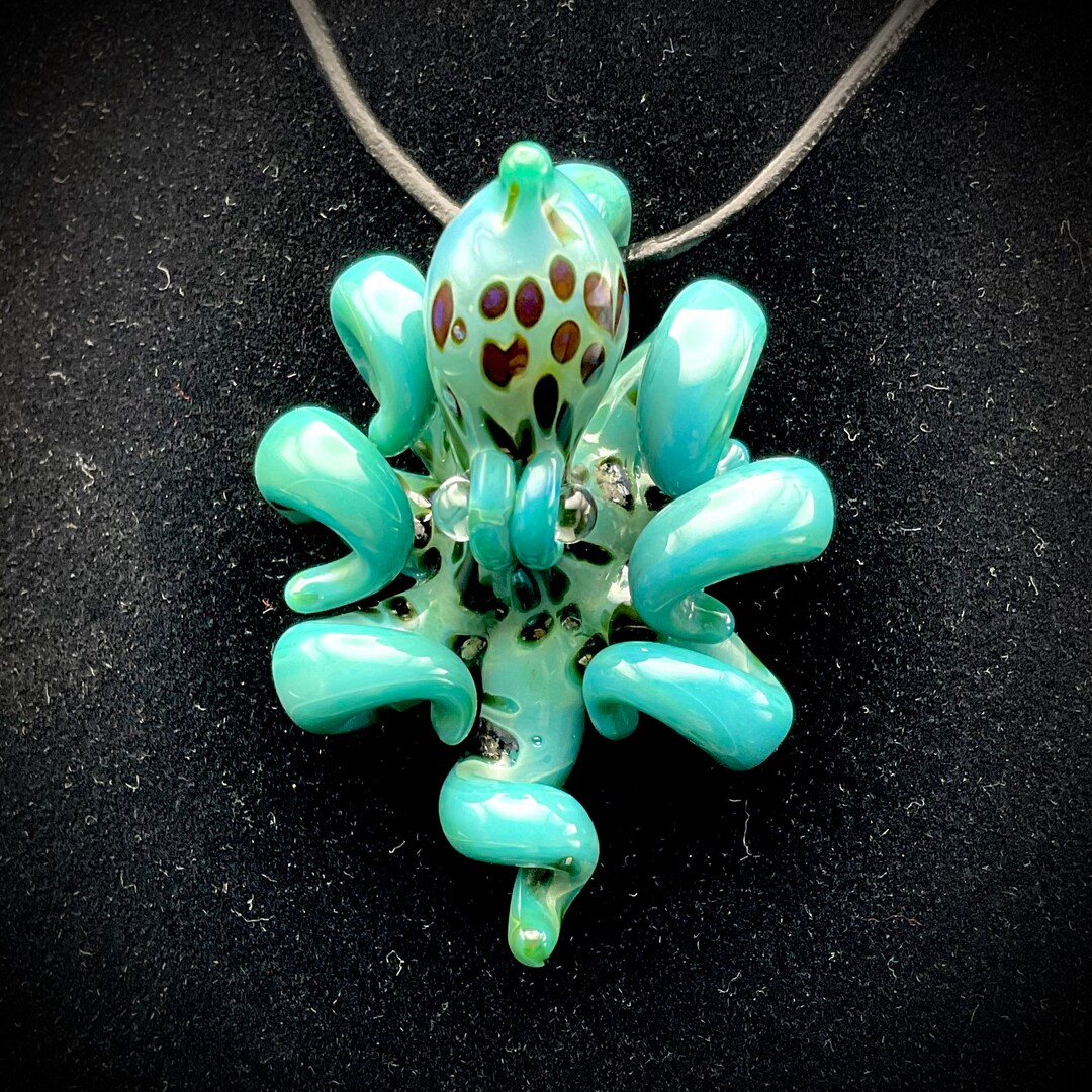 Octopus Necklace | Kraken | Blown Glass | Sea Glass Jewelry Statement ...