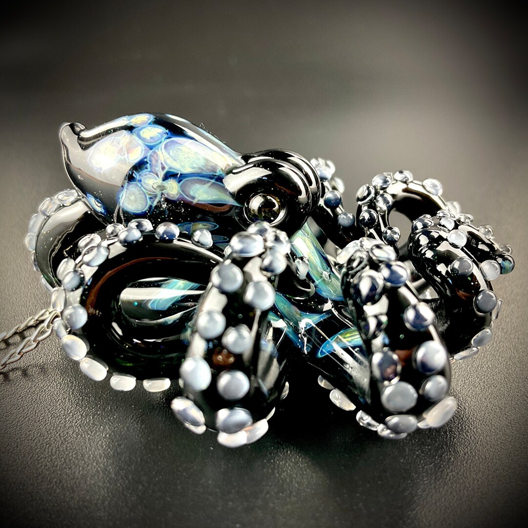 Kraken Treasure | Handcrafted Glass Octopus Pendant | Sea-inspired ...