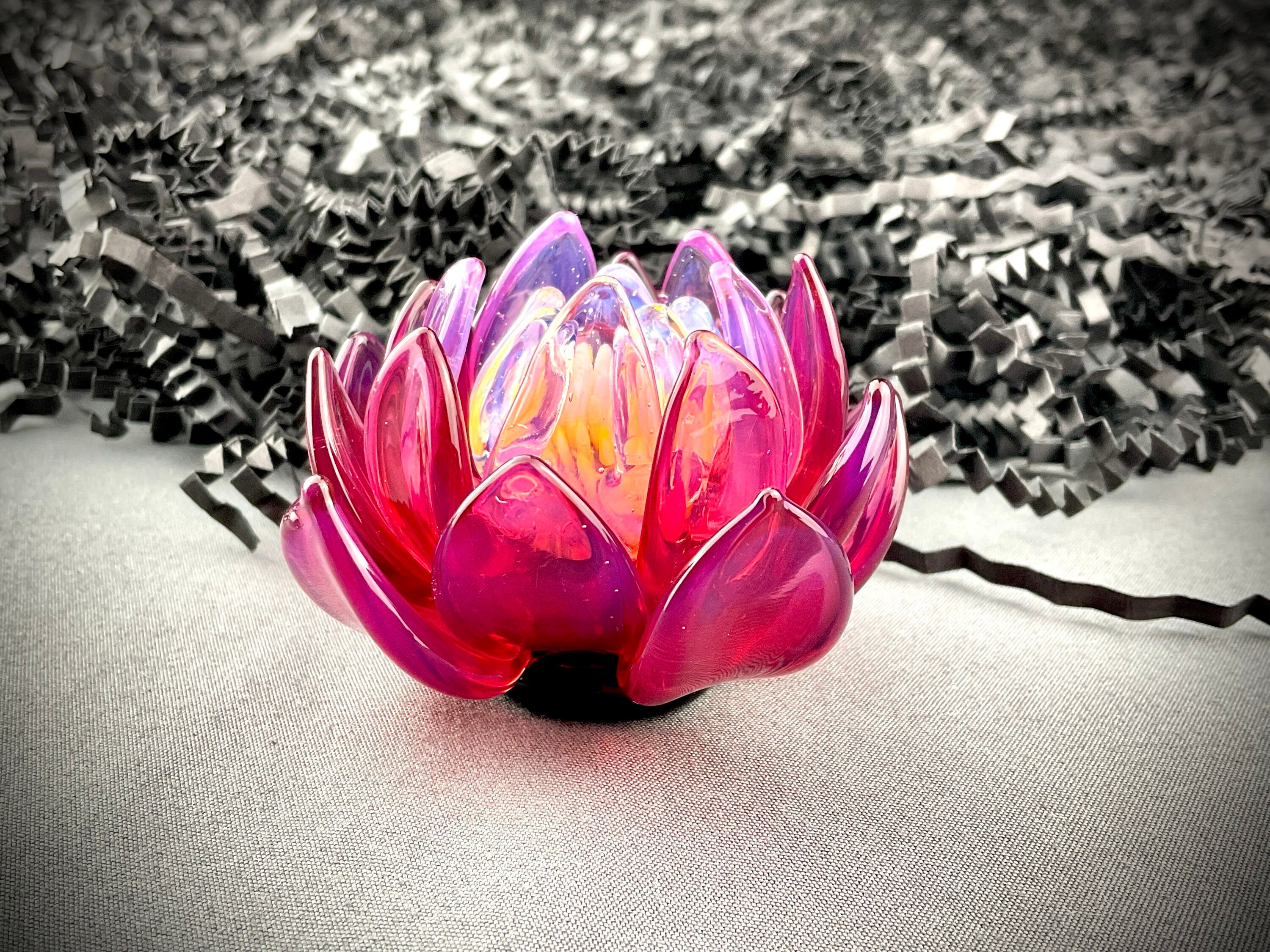 Blown Glass Lotus Flower Sculpture Handmade Japanese - Etsy