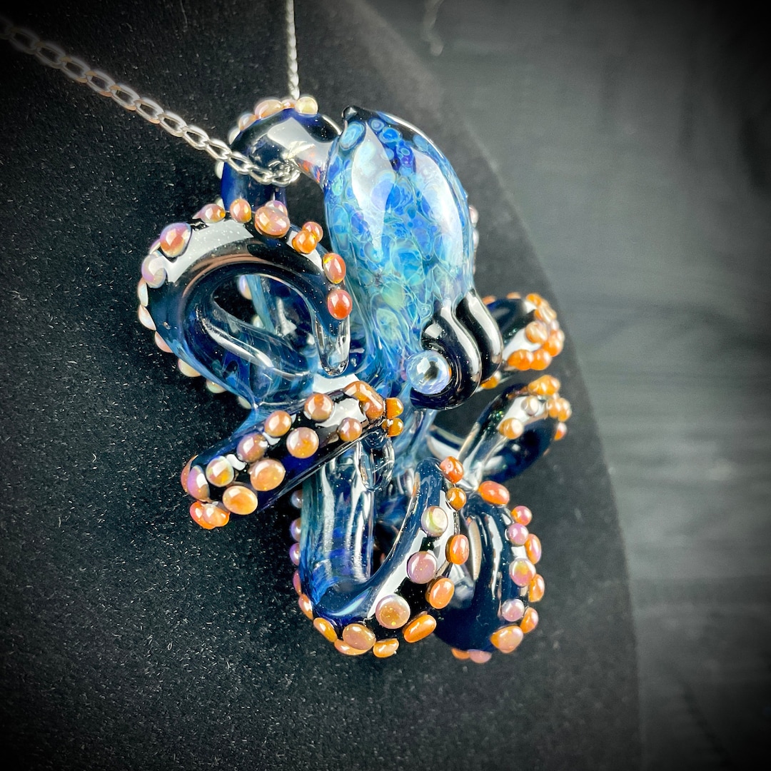 Octopus Necklace | Kraken | Blown Glass | Sea Glass Jewelry Statement ...