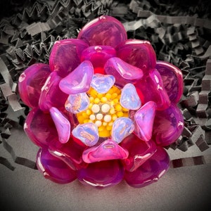 Blown Glass Lotus Flower Sculpture - Handmade Japanese Inspired Art for ...