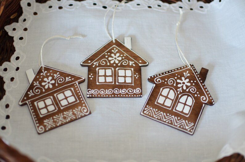Wooden Folk House Wood House Folkloric Ornaments Hanging - Etsy
