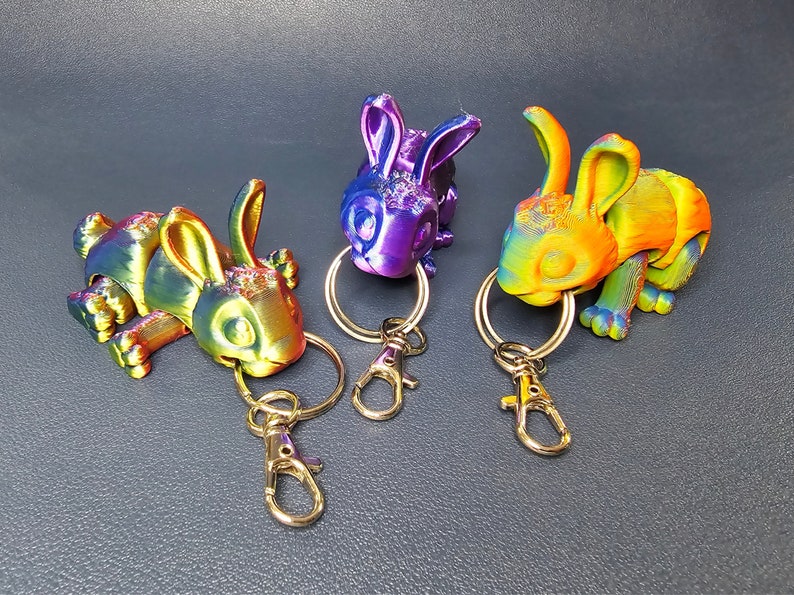 Articulated Bunny Keychain: 3D Printed Key Fob - Etsy