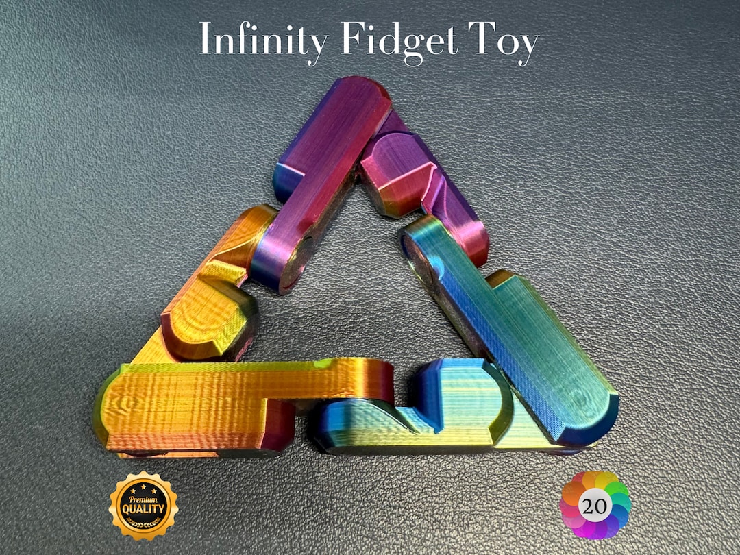 Infinity Fidget Toy, 3D Printed Stress Relief Toy, 20 Unique Colours to ...