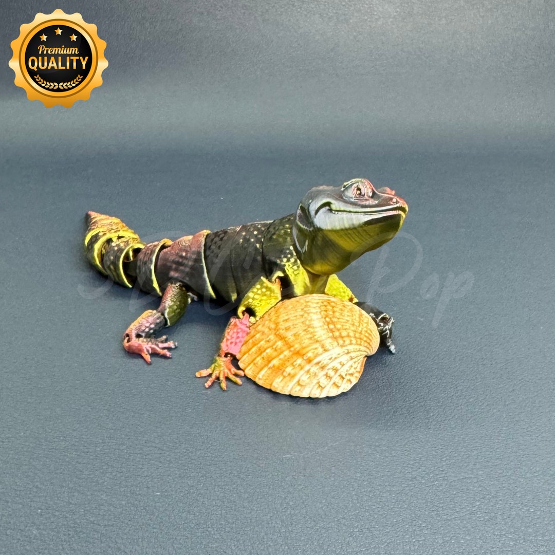 3d Printed Articulated Gecko, Fidget Desk Pet, Anxiety Toy, Lizard ...