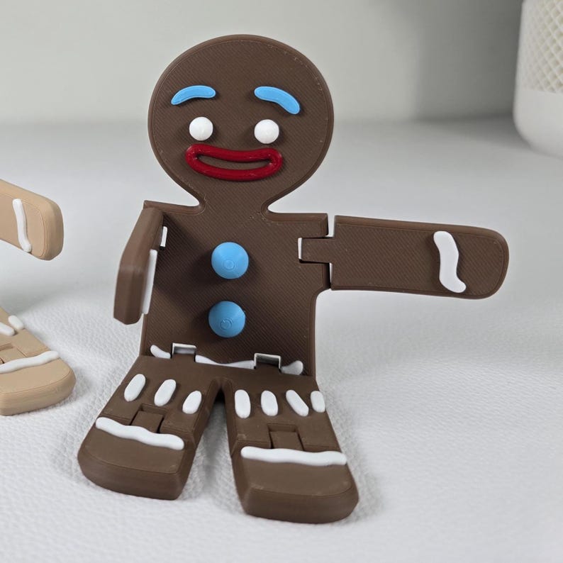 3D Printed Articulated Gingerbread Man - Christmas Fidget Toy - Etsy UK