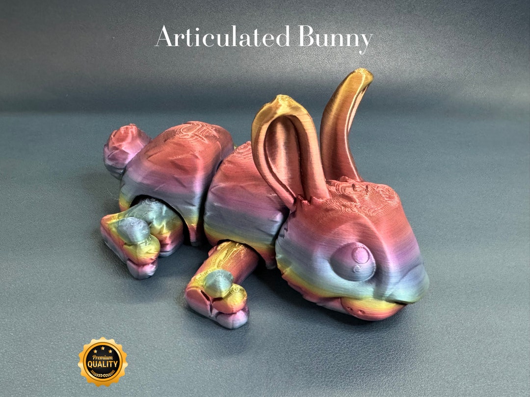 Articulated Mini Bunny, 3d Printed Fidget Desk Pet, Anxiety Toy, Bunny ...