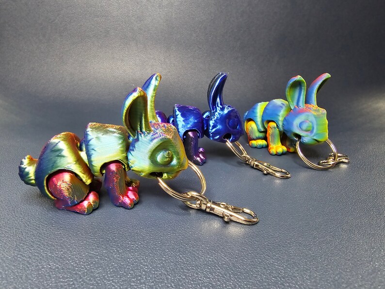 Articulated Bunny Keychain: 3D Printed Key Fob - Etsy
