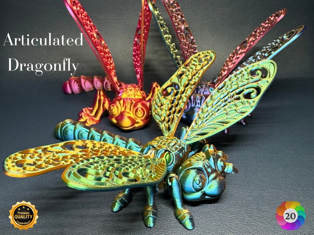 Articulated Flexible Dragonfly, 3d Printed Premium Flexible Fidget Toy ...