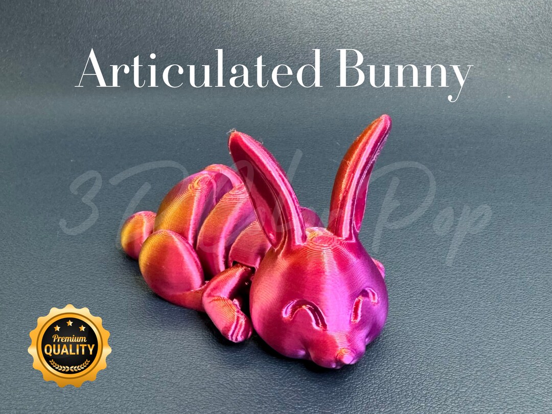 3d Printed Articulated Bunny Fidget Desk Pet, Fidget Toy, Bunny Lover ...