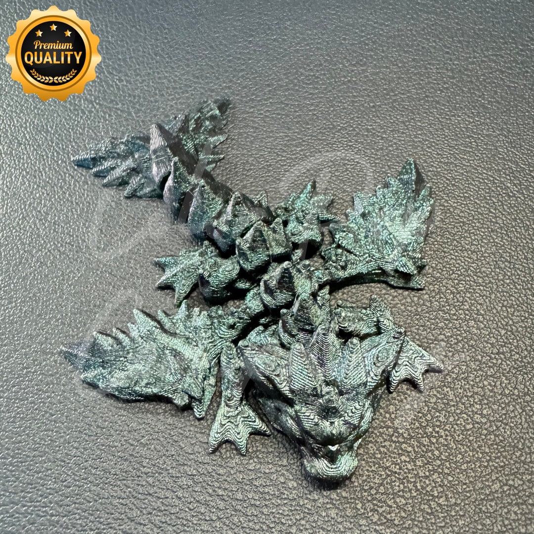 Articulated Winged Crystal Dragon Fidget Toy, Burnt Titanium - Etsy