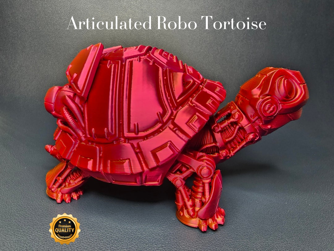 Articulated Robot Tortoise, 3D Printed Flexible Turtle - Anxiety Fidget ...