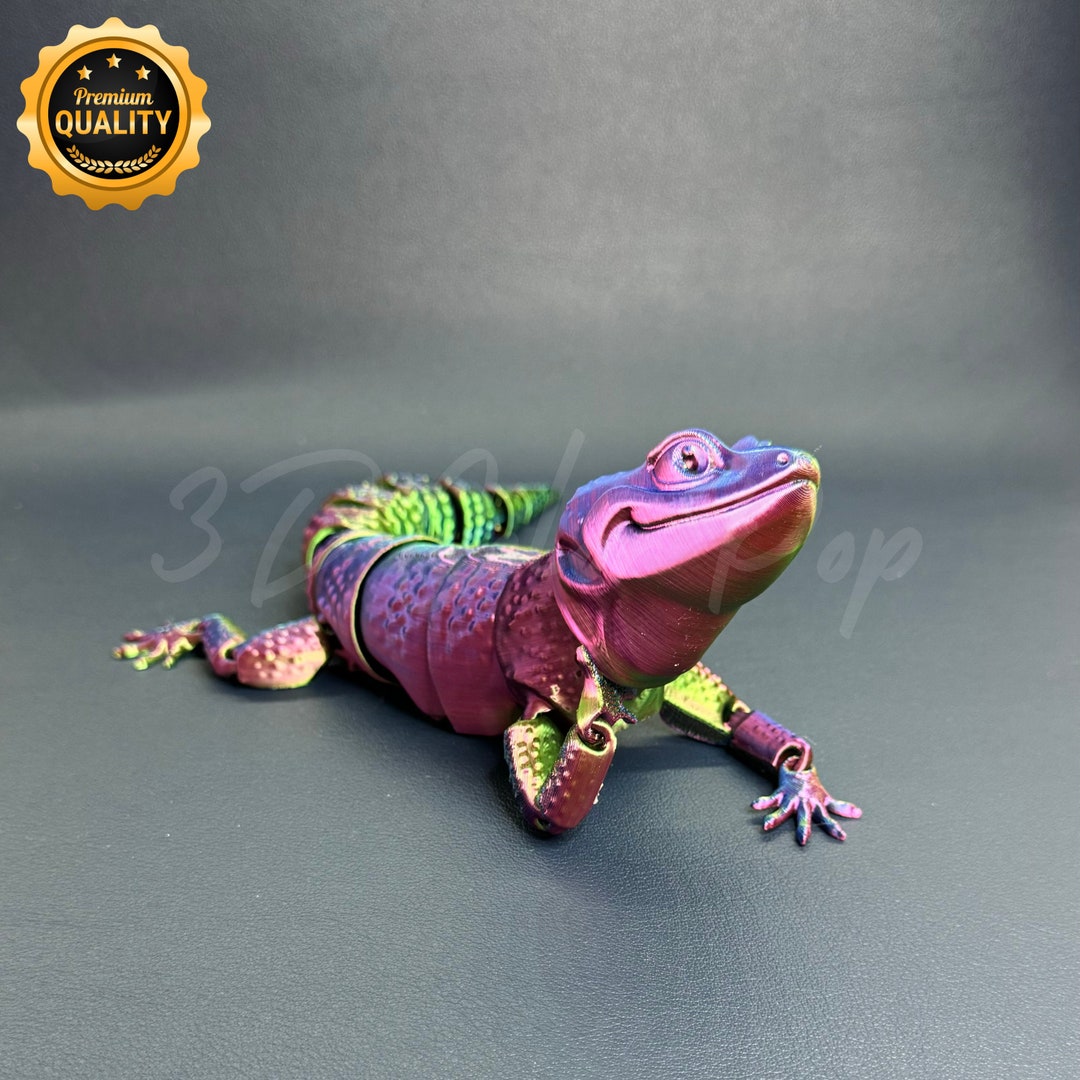 3d Printed Articulated Gecko, Fidget Desk Pet, Anxiety Toy, Lizard ...