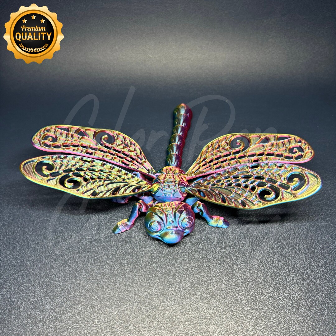 3d Printed Articulated Flexible Dragonfly, Premium Flexible Fidget Toy ...
