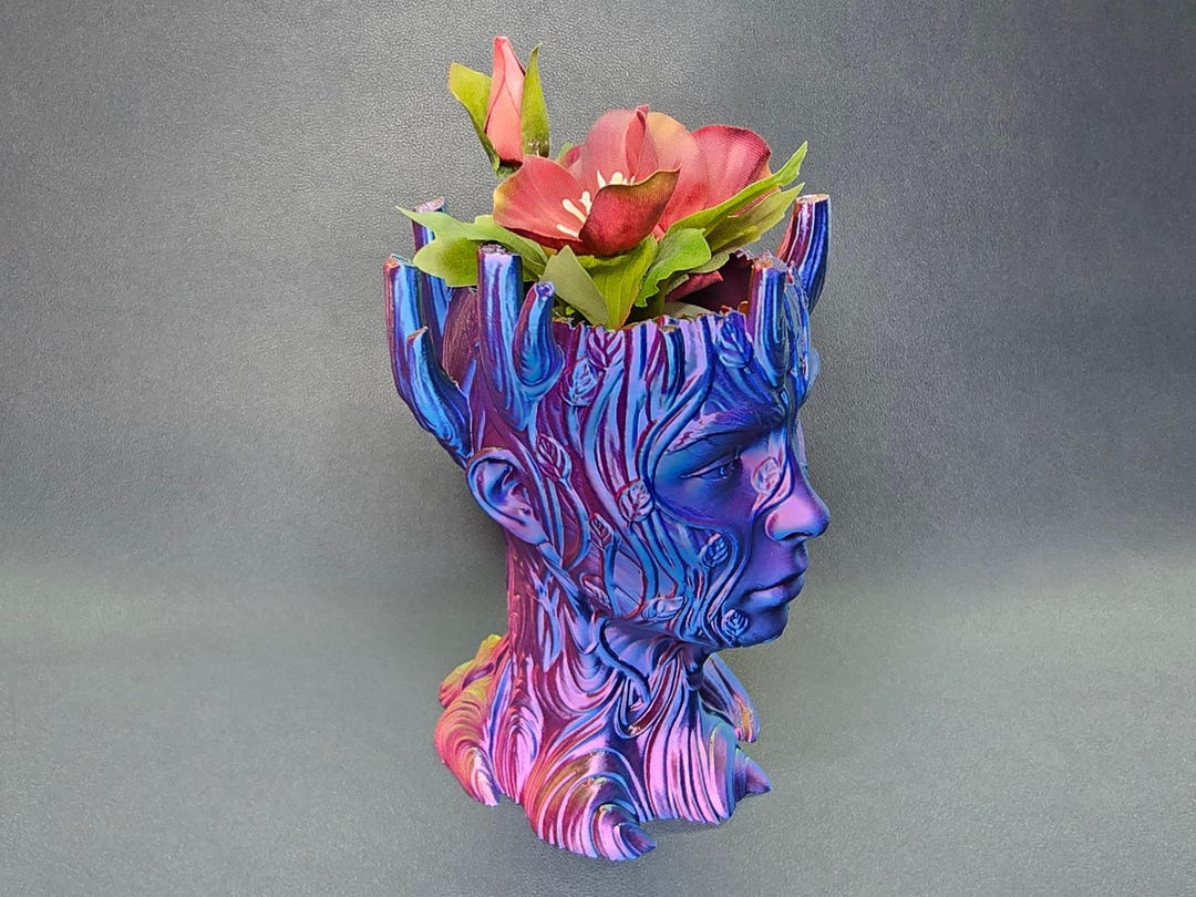 3D Printed Face Planter With Vines Nature Meets Art 20 Unique Colours ...