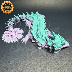 3D Printed Articulated Sunflower Dragon and Egg: Flexible Fidget Toy - Etsy