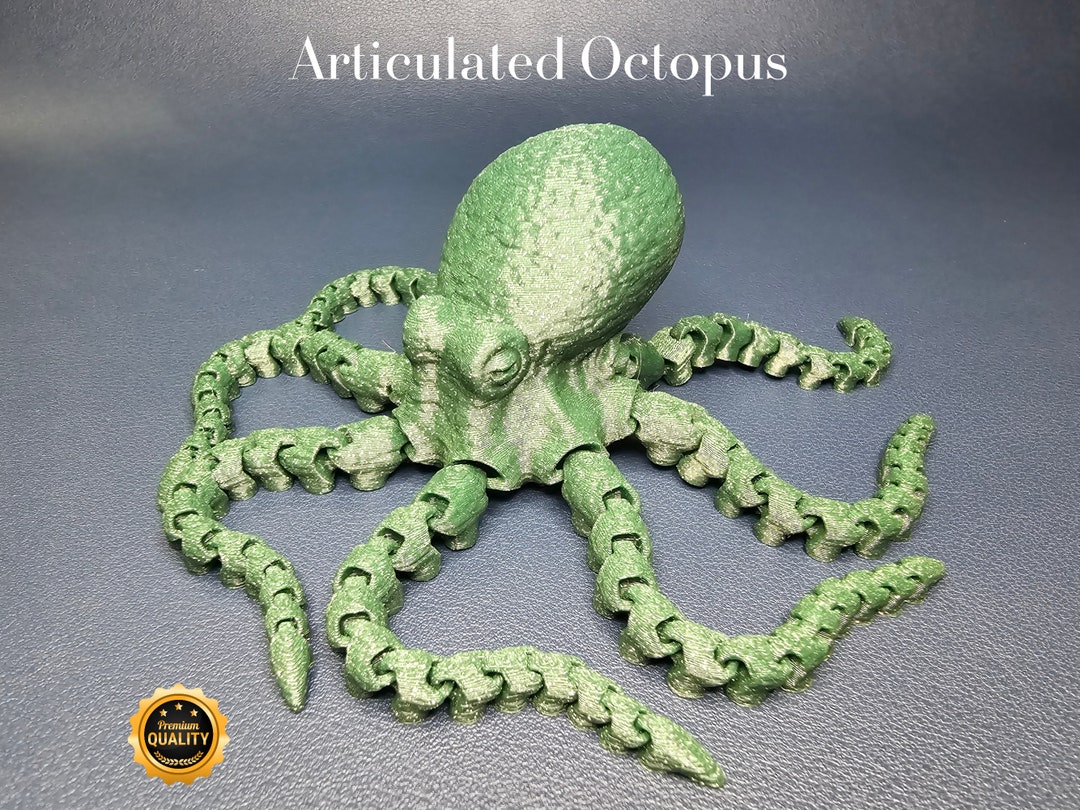 Articulated Octopus, 3D Printed Flexible Fidget Toy, Great Gift for Sea ...