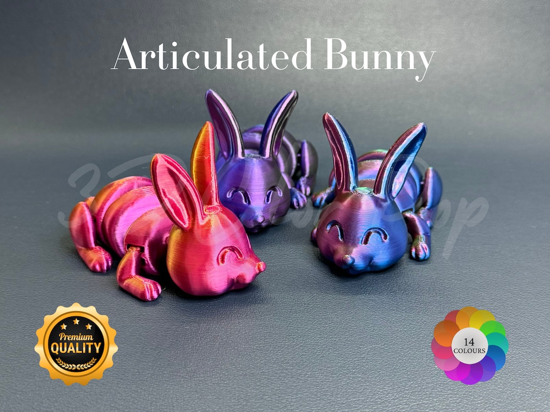 3d Printed Articulated Bunny Fidget Desk Pet, Anxiety Toy, Bunny Lover ...