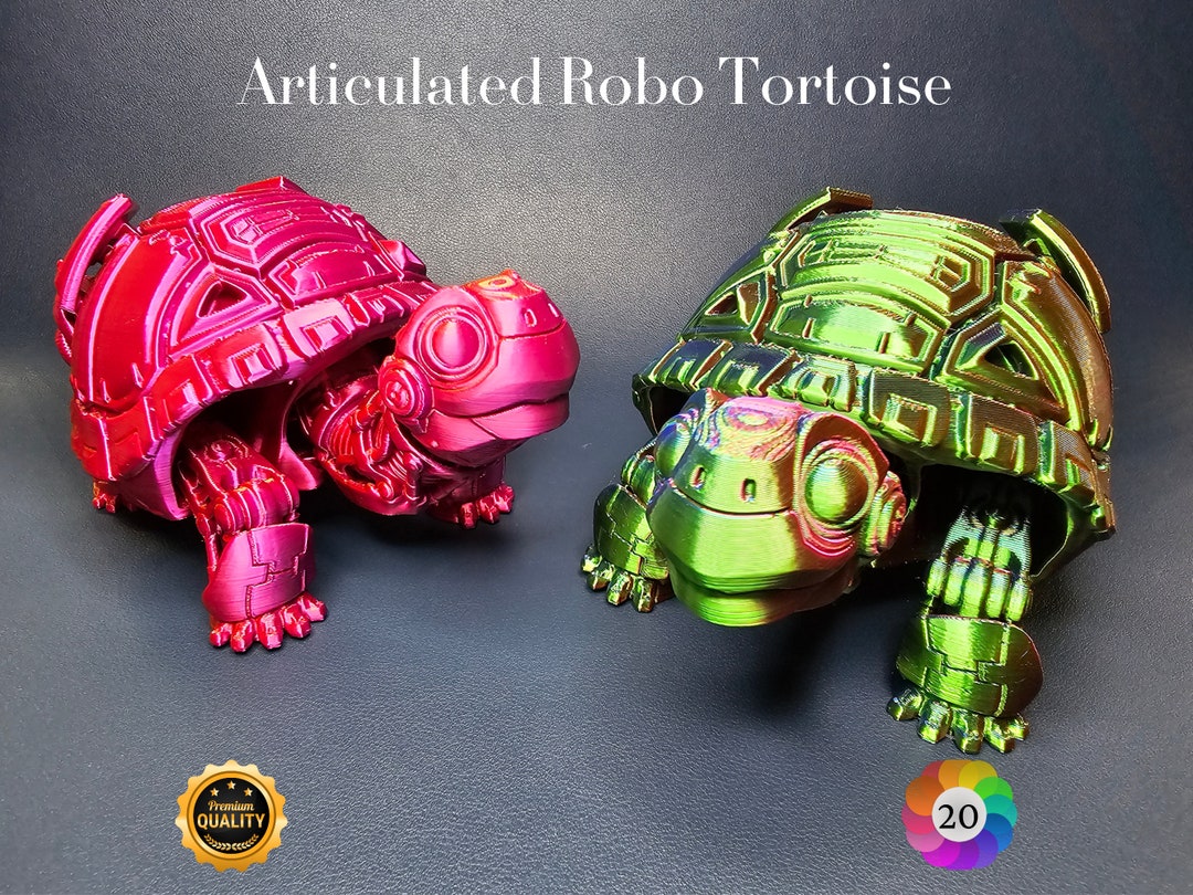 Articulated Robot Tortoise, 3D Printed Flexible Turtle - Fidget Toy ...