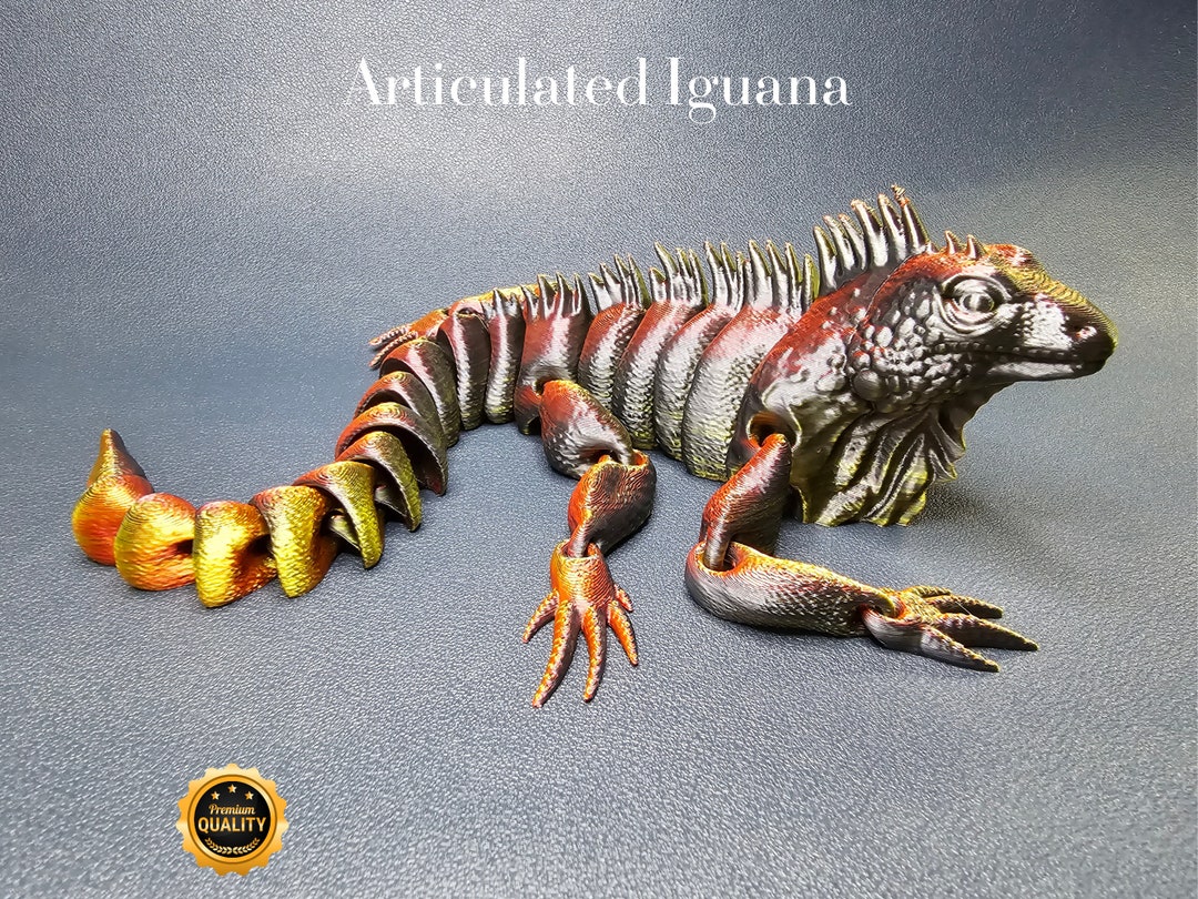 Articulated Iguana, 3D Printed Flexible Fidget Toy, Desk Pet ...