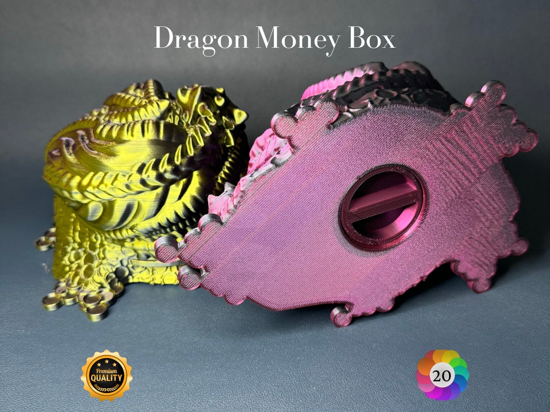 Dragon-themed Piggy Bank, 3D Printed Safe for Your Savings, Piggy Bank ...